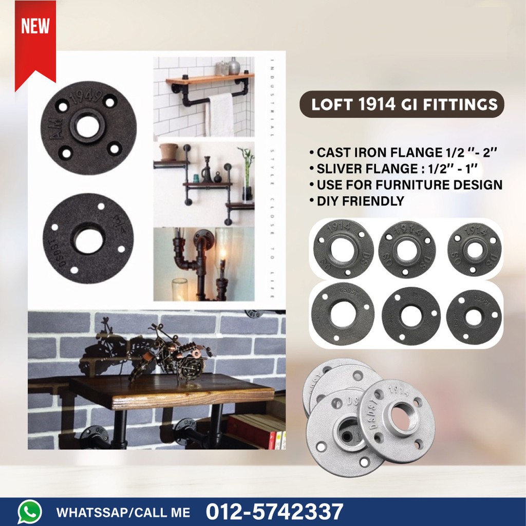 1914 FLANGE LOFT GALVANIZED IDEA PAPER HOLDER PAPER RACK WALL MOUNTED ...