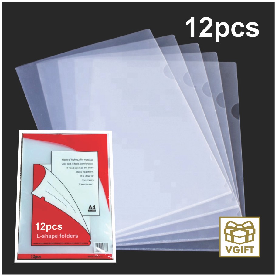 [12pcs] E310 A4 Clear Holder File (L Shape folder) Clear Holder | Shopee Malaysia