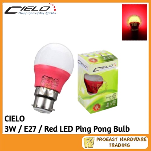 CIELO - 3W/ E27 / Red LED Ping Pong Color Bulb | Shopee Malaysia