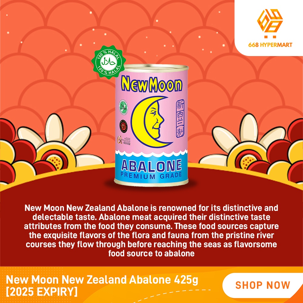 New Moon New Zealand Abalone 425g [ 2027 EXPIRY HALAL ] | Shopee Malaysia