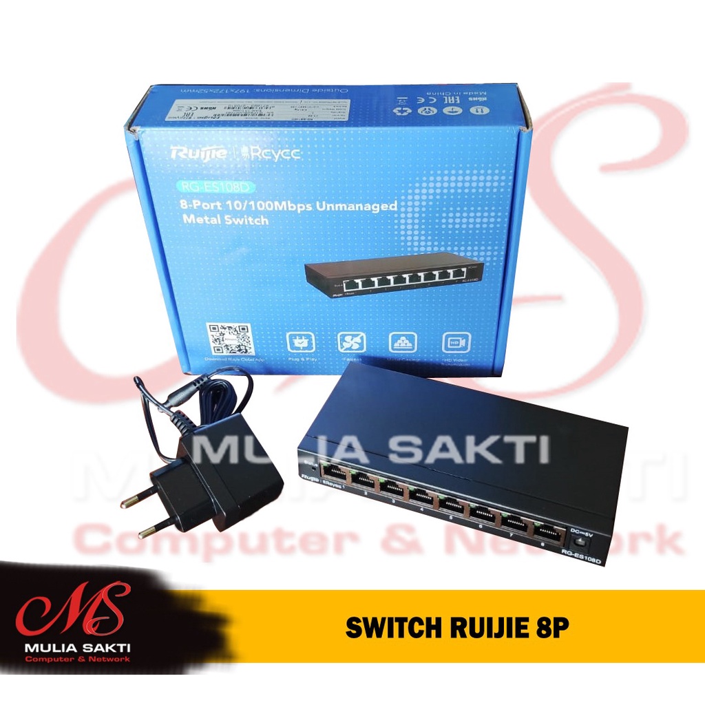 Ruijie RG-ES108D 8-Port 10/100mbps Unmanaged Metal Switch | Shopee Malaysia