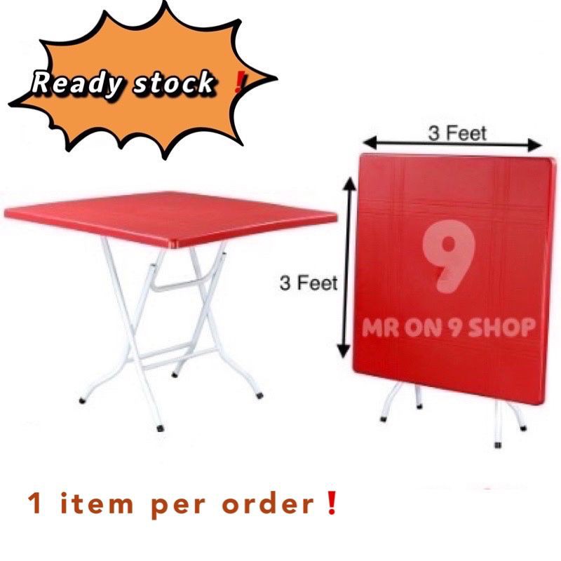 Meja Pasar Malam 3x3/ Foldable Plastic Dining Table 3’' x 3’ Meja Lipat ...