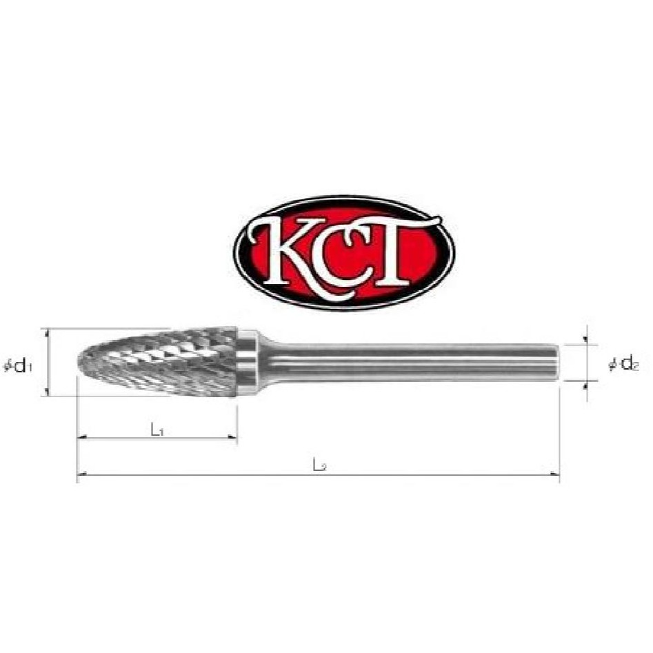 KCT Brand Rotary Burrs - Tree Shape With Radius End (Form F) (Original ...