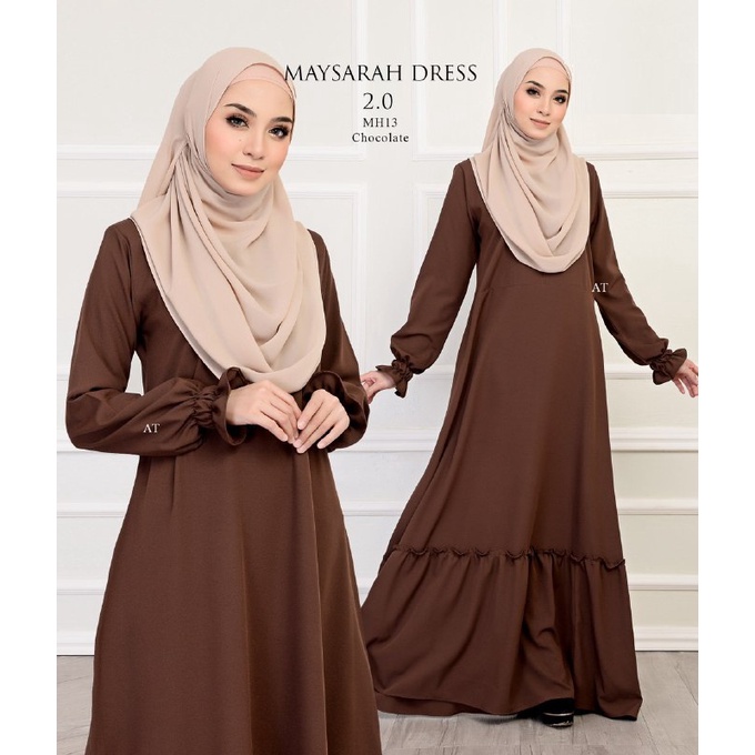 Maysarah Dress - Jubah Dress Muslimah Plain Dress Kembang Ropol Jubah ...