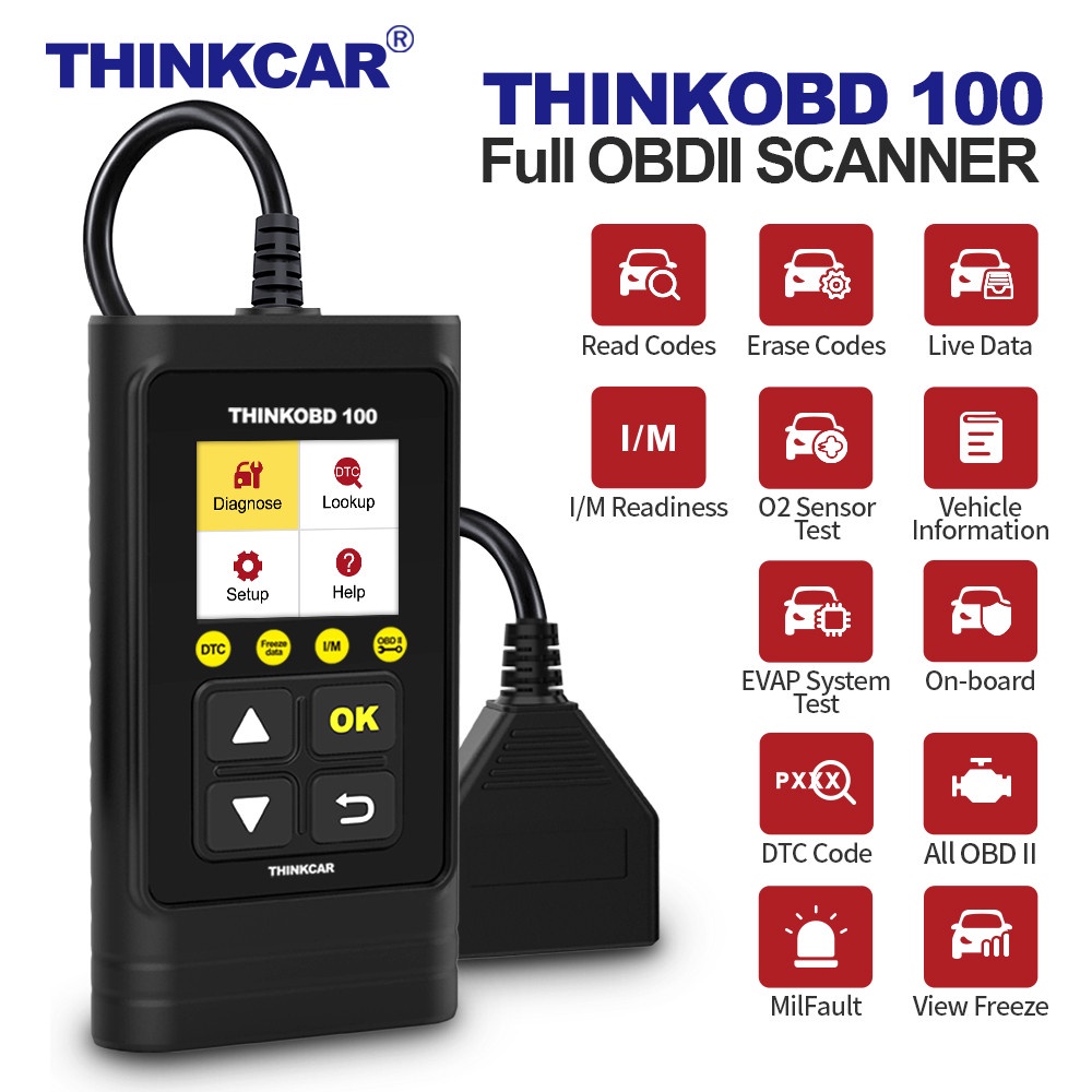 THINKCAR THINKOBD 100 Full OBD2 Functions DTC Lookup VIN Live Data ...
