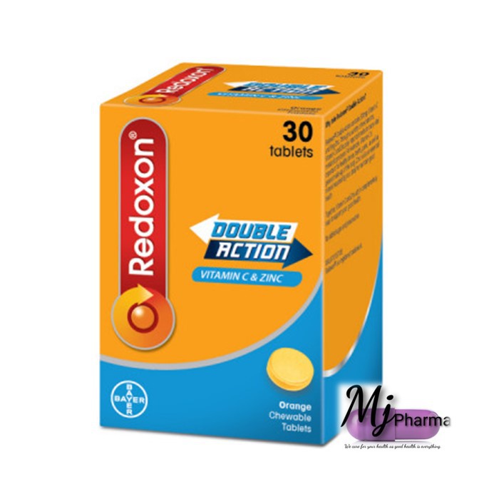 Redoxon Double Action Vitamin C(Ascorbic Acid ) & Zinc Chewable Tablets ...