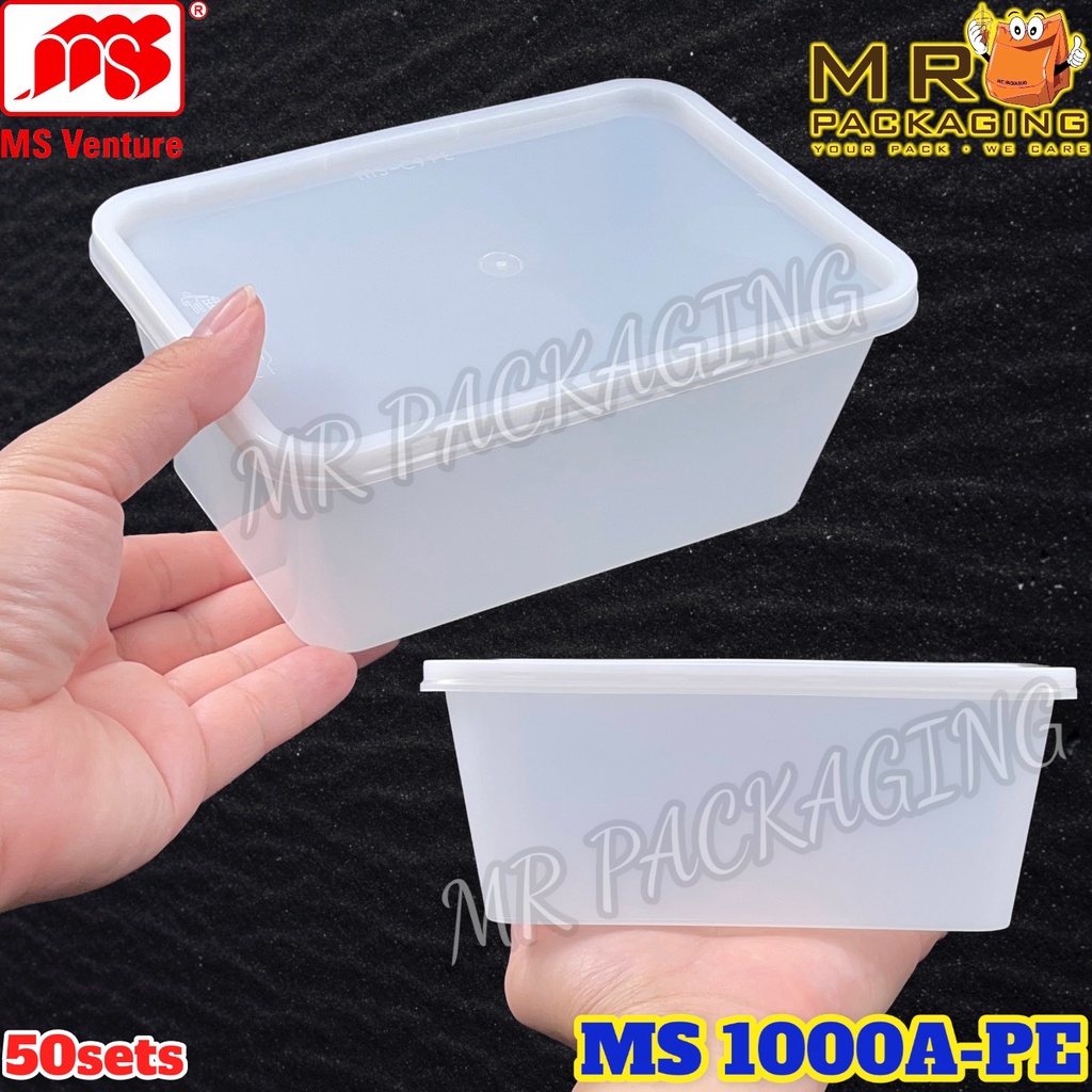 MS 1000A PE Freezer Grade Rectangular Container & Lid ( 50sets± ...