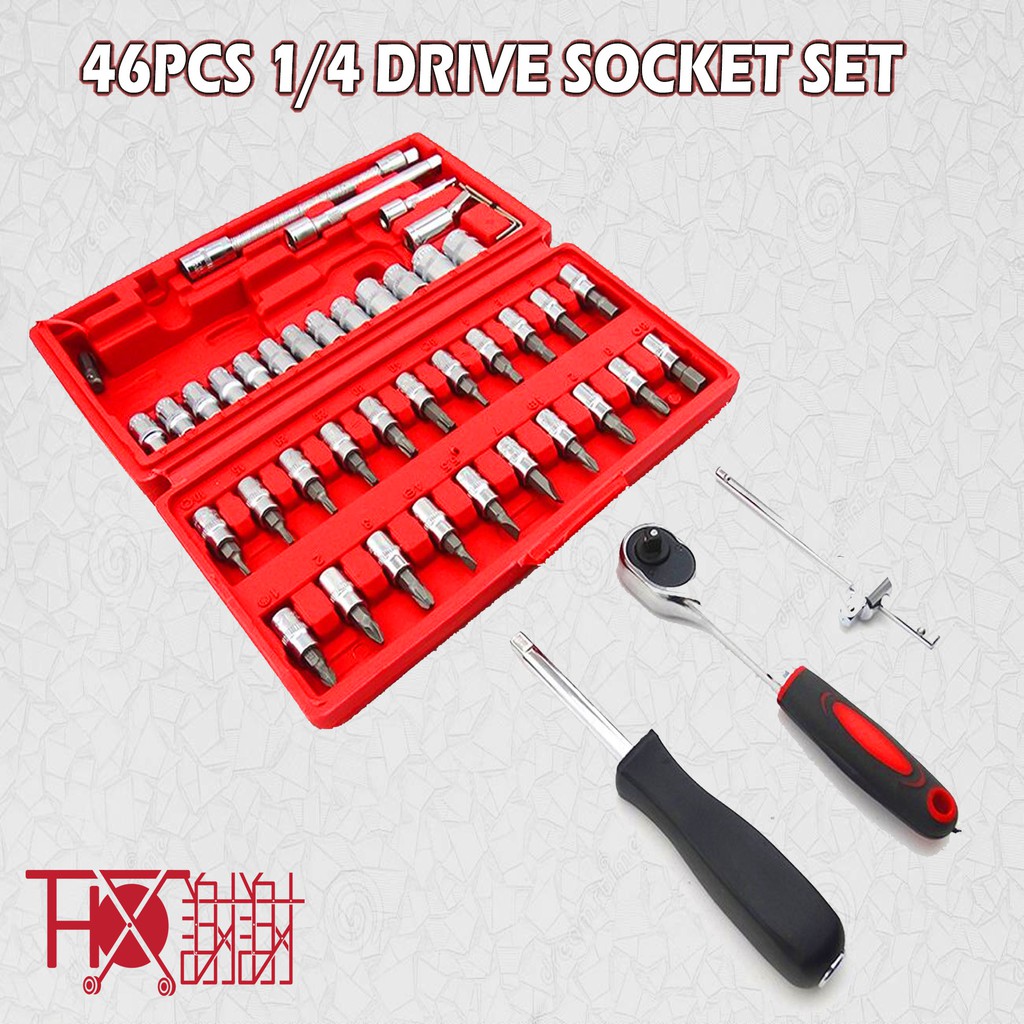 46 pcs 53 pcs 1/4 Drive Ratchet Box Socket Set Box Set Spanner Set ...