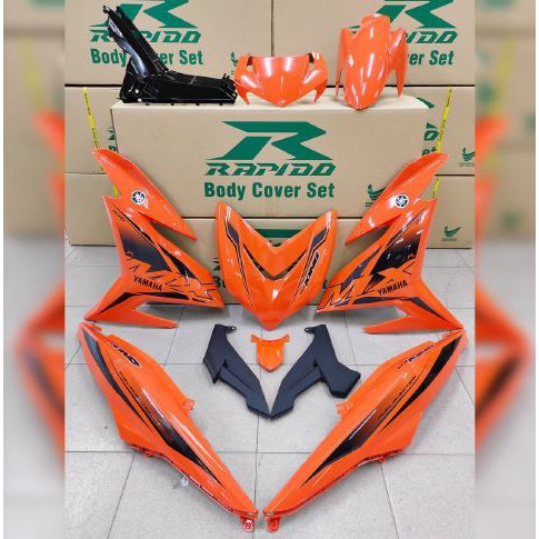 [READY STOCK] RAPIDO COVER SET Y15ZR V1/V2 MXKING-150 (10) ORANGE (STICKER TANAM/AIRBRUSH ...