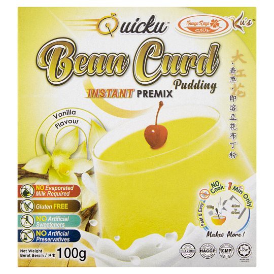 Quicku Bean Curd Pudding Instant Premix Vanilla Flavour 360g | Shopee ...