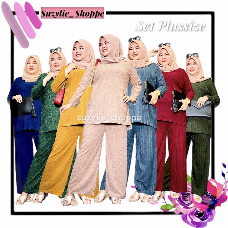 🔥 SET SELUAR PLUSSIZE 🔥 SET WEAR PLUSSIZE, SET SELUAR VIRAL SAIZ BESAR | Shopee Malaysia