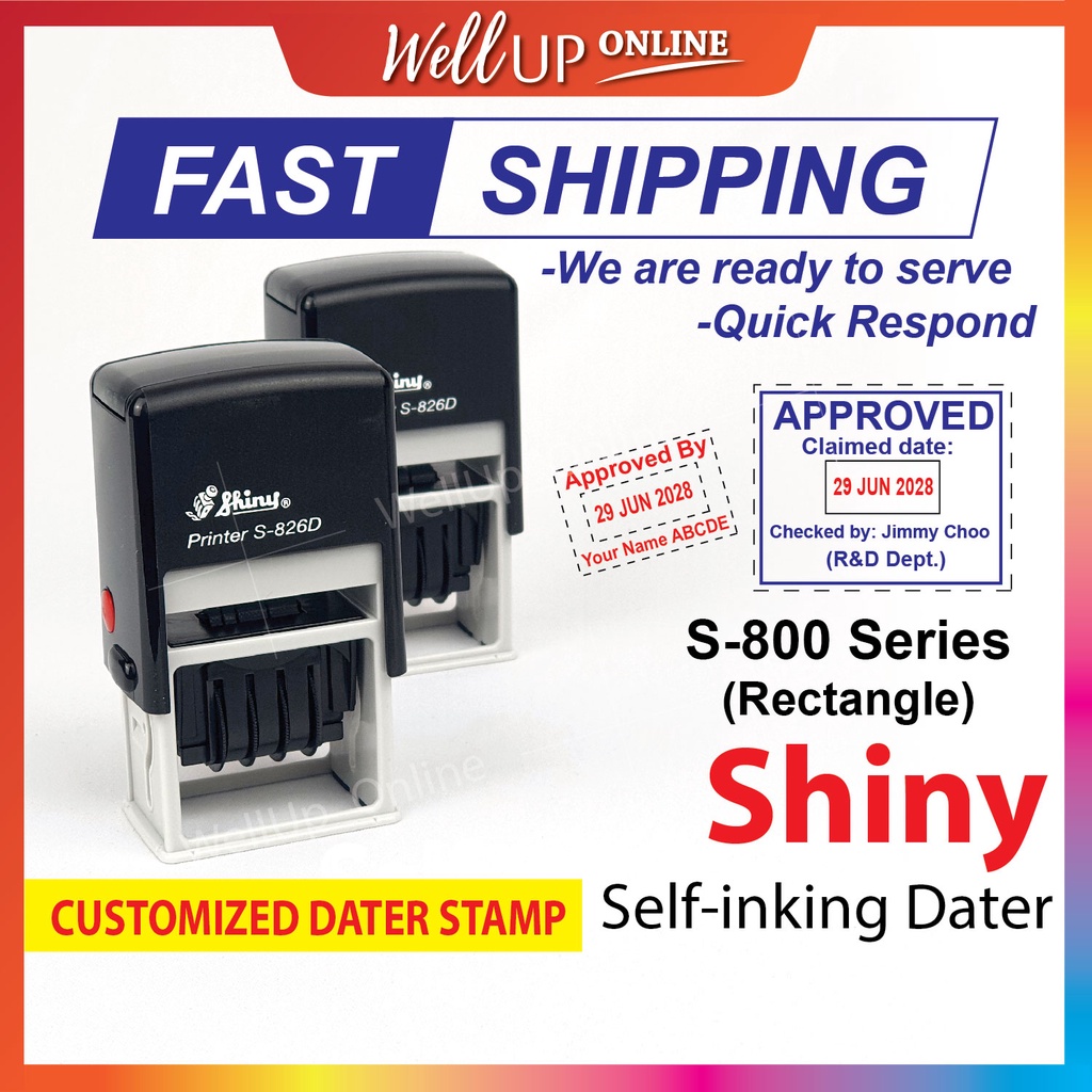 Shiny - Date Printer S-800D series Dater Stamp (Chop) Rubber Stamp ...