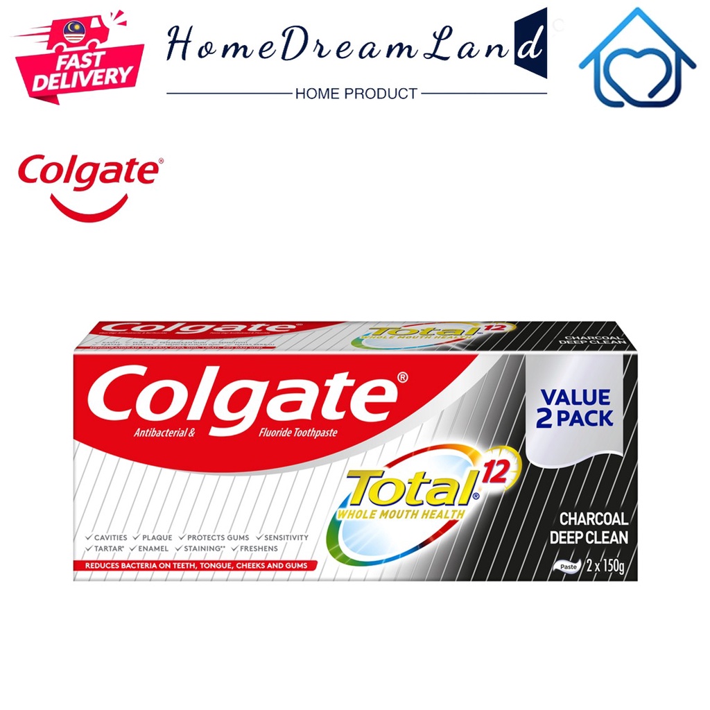 Colgate Total Toothpaste Valuepack 150g x 2 (Charcoal Deep Clean ...