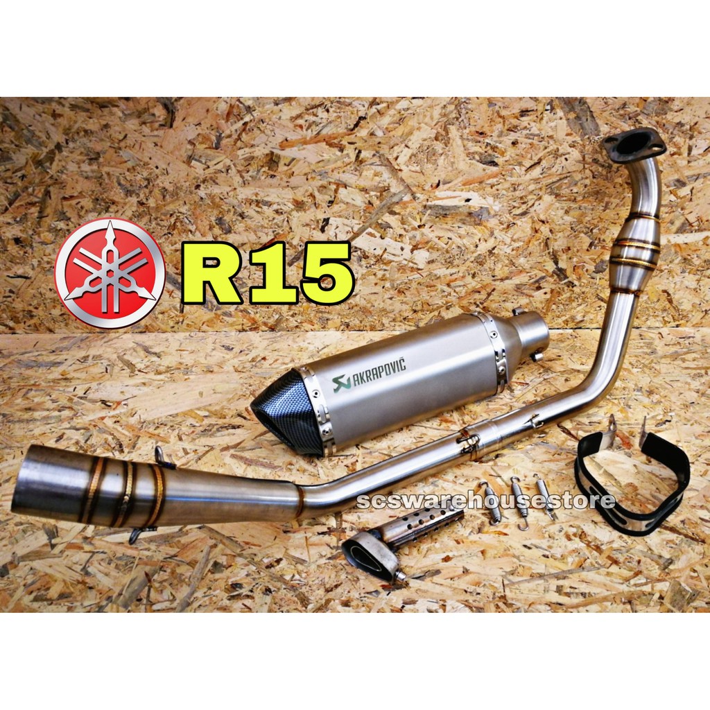 Yamaha R15 MT15 R15M Full System Exhaust + Power Boom Manifold Link ...