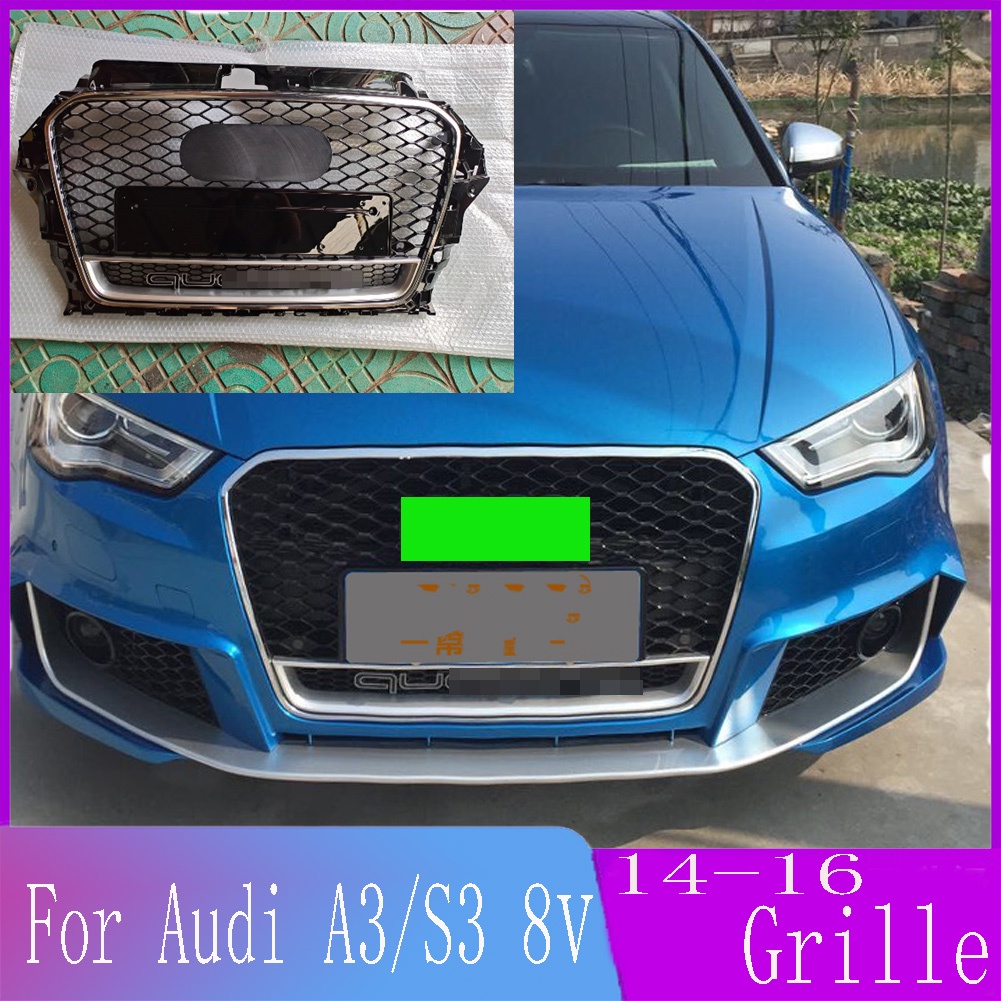 W/LOGO For Audi A3/S3 2014 2015 2016 Car Accessory Front Bumper Grille ...