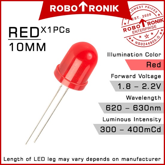LED 3mm 5mm 10mm Diffused / Clear [Red Green Yellow Blue Orange Purple ...