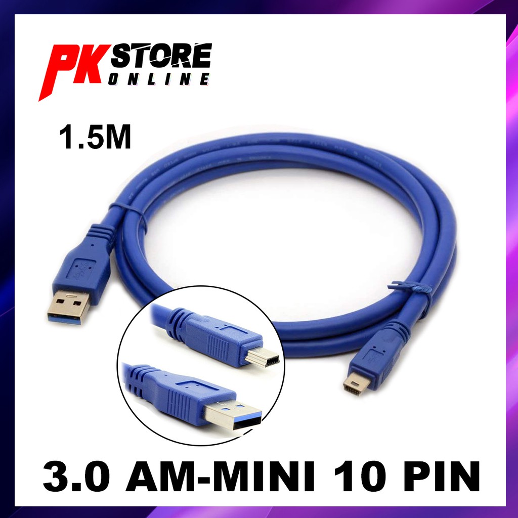 SUPER SPEED USB 3.0 TYPE-A MALE TO MINI USB 10-PIN B MALE CABLE ...