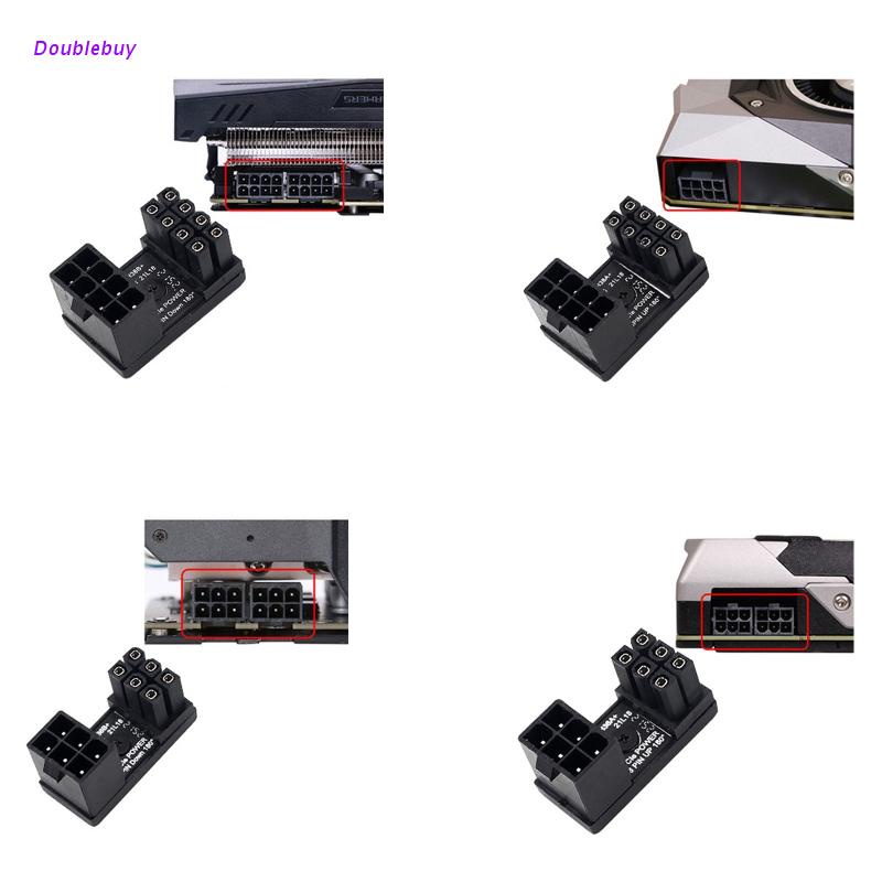 Doublebuy GPU VGA PCIe 8 Pin 6 Pin U Turn 180 Degree Angle Connector ...
