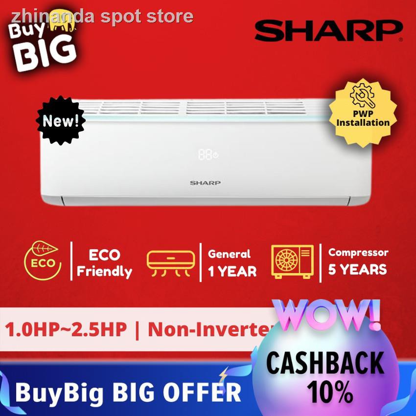 ﺴ [WM] Panasonic & Sharp Air Conditioner 1HP/1.5HP/2HP/2.5HP/3HP Non-Inverter R32 Aircond [CS ...