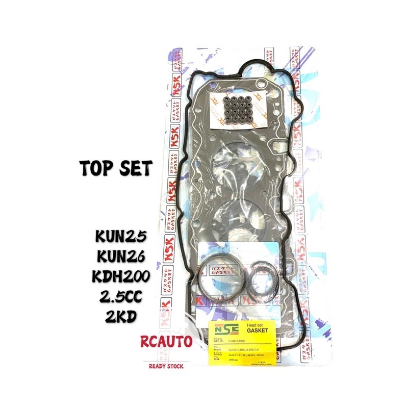 TOYOTA HILUX VIGO KUN25 KUN26 HIACE KDH200 2KD TOP FULL OVERHAUL GASKET ...