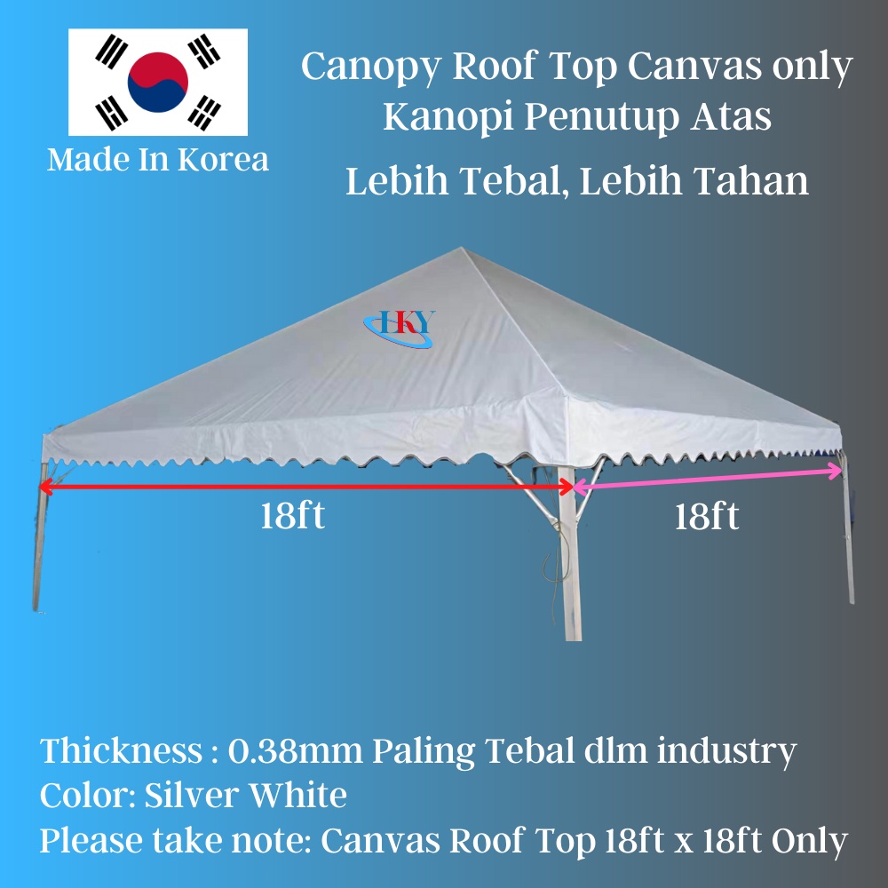 Canvas Only 20 ' x 20' Pyramid Canopy Tent White Silver PVC Tarpaulin ...