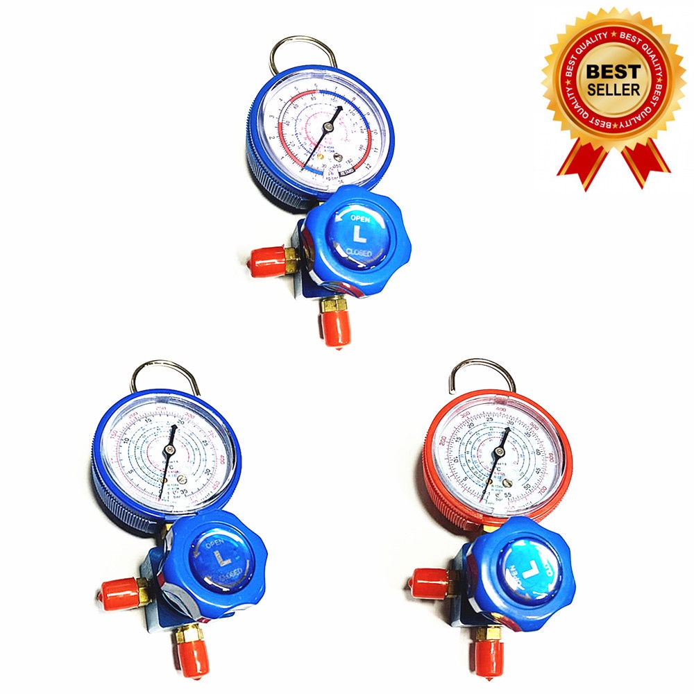 SINGLE GAUGE GAS METER PSI 800 / 180 / 500 MANIFOID GAUGE LOW PRESSURE AIR REFRIGERANT R410A R22 ...