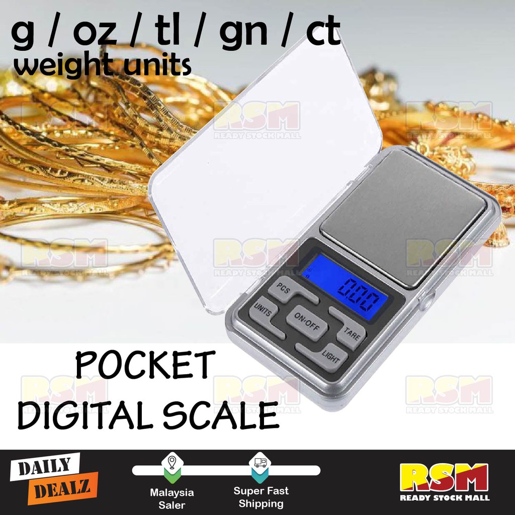 READY STOCK ‼️ Digital Pocket Scales 0.1g Jewellery Gold Weighing Balance Scale/Penimbang Berat ...