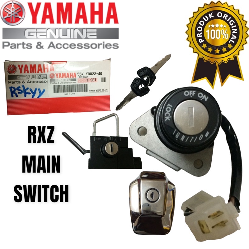 YAMAHA RXZ CATALYZER MAIN SWITCH SET KEY 55K-Y8022-40 / SUIS KUNCI 100% ...