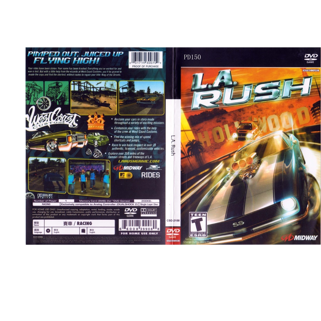 PS2 GAME COLLECTION L A RUSH (CD Version) | Shopee Malaysia