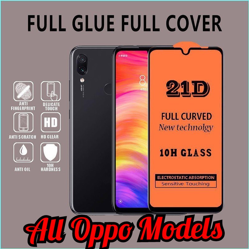 9D 21D Full Glue Full Coverage Tempered Glass OPPO A79 A38 A98 A78 A77 A12 A3S A5S A52020 A92020 ...
