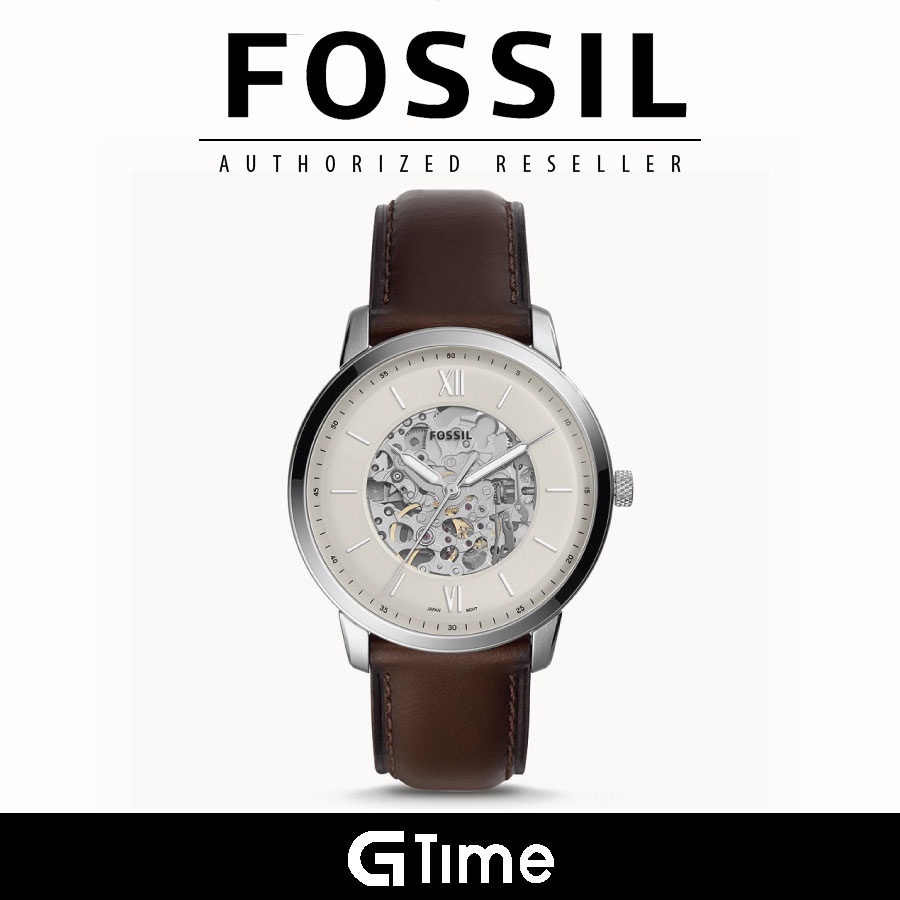 [Official Warranty] Fossil ME3184 Men's Neutra Automatic Brown Leather ...