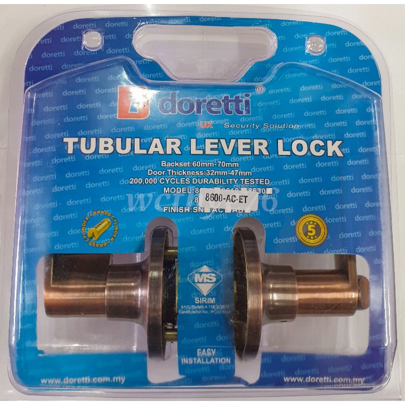 Doretti Tubular Lever Lock DTL8600-AC SIRIM | Shopee Malaysia