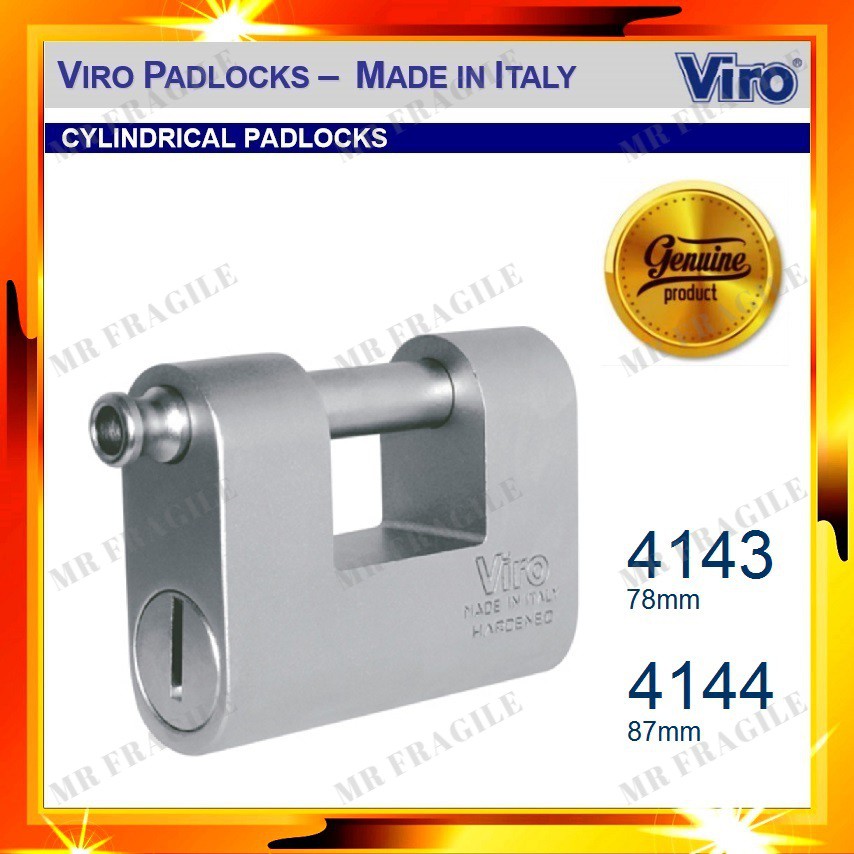 Viro ONE-PIECE BODY SPECIAL STEEL PADLOCK MONOLITH Art.4143 4144 (MADE ...