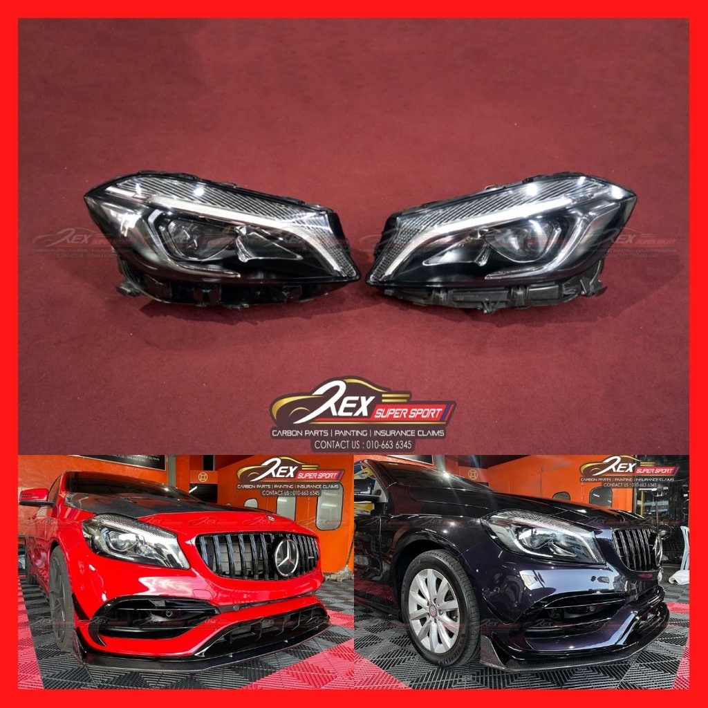 Mercedes A-CLASS W176 A180 A200 A250 A45 AMG Headlamp Facelift Lampu ...