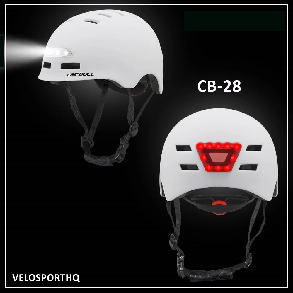 Velocity Cycling Helmet Cairbull 28 With Lamp and Tail Light Helmet ...