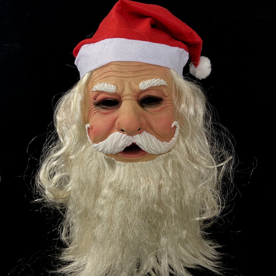 Santa Claus Mask Cosplay Adult Kids Christmas Masquerade Full Face ...