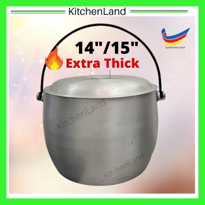 14"/15"Heavy Duty Aluminium Pot / Periuk Tebal Aluminium Periuk ...
