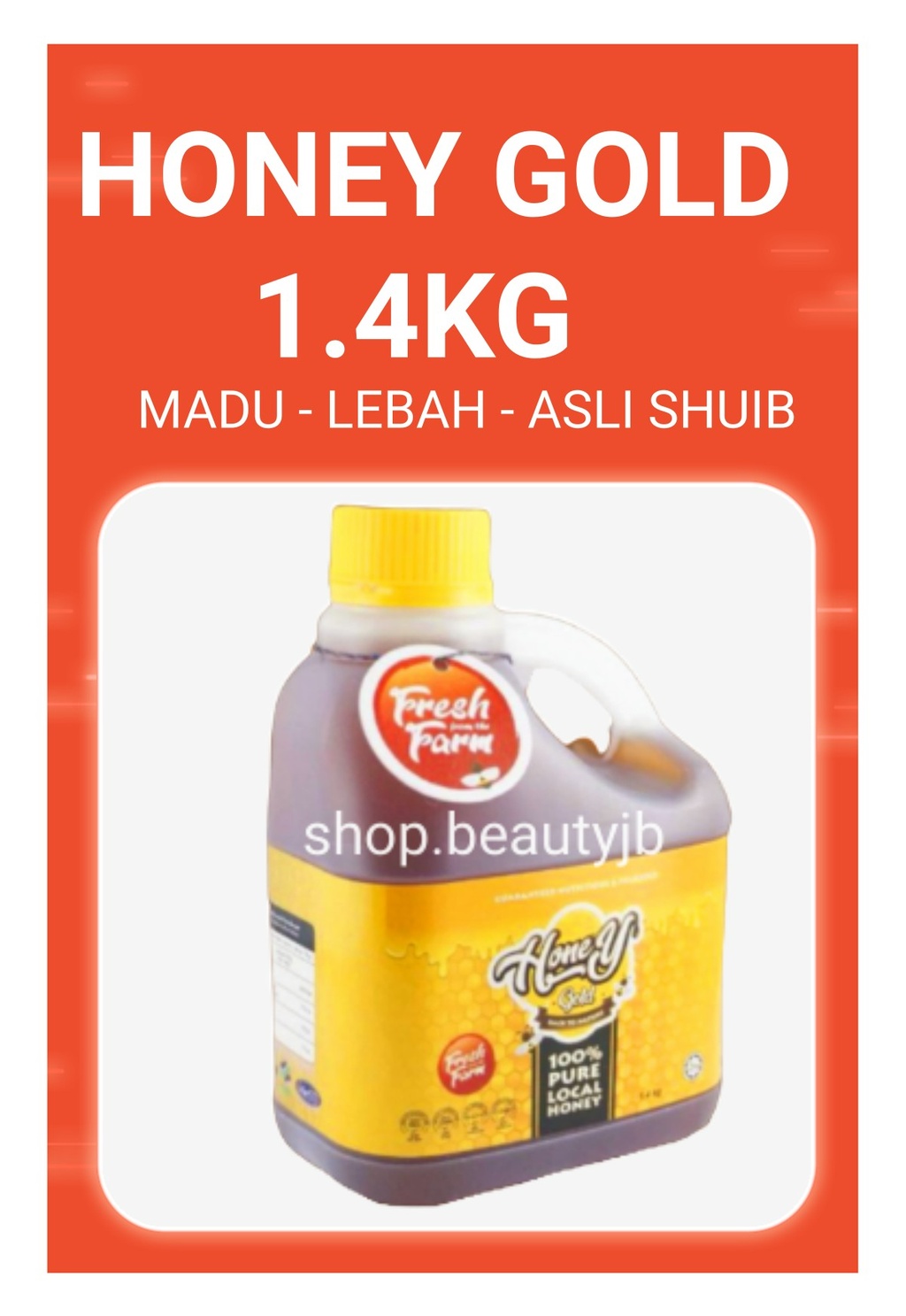 MADU SHUIB ASLI PURE HONEY GOLD 1.4KG PER BOTTLE / MADU LEBAH KELULUT ORIGINAL SHUIB 520ML ...