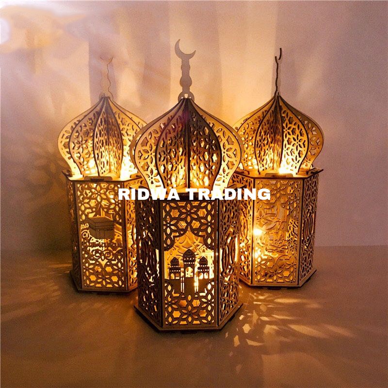Ramadan Wooden LED Lantern / Pelita Kayu Ramadan / Lampu Perhiasan ...