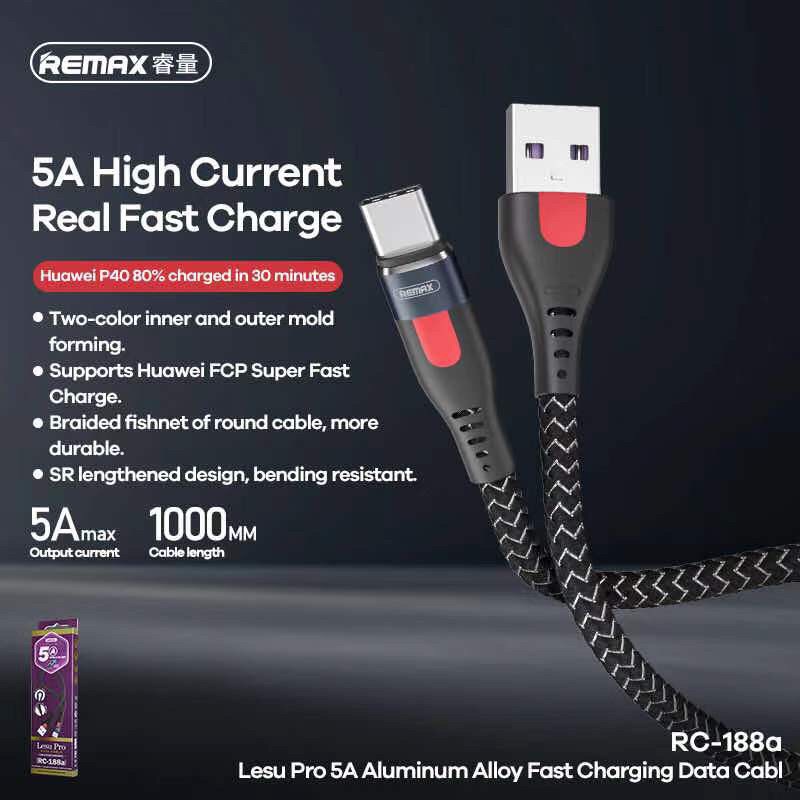 Remax lesu pro data cable fast 5A (usb to type c) | Shopee Malaysia