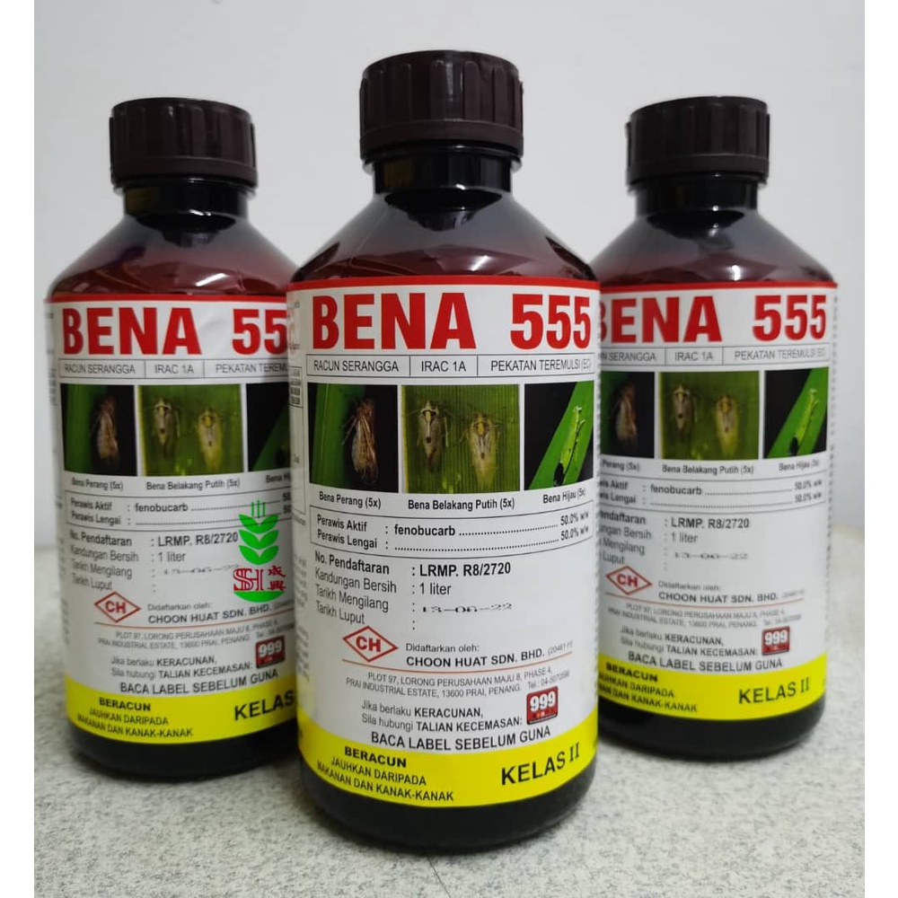 1L Bena 555 Racun Serangga | fenobucarb 50% | Bena Hijau | Bena Perang | Pianggang | Belalang ...
