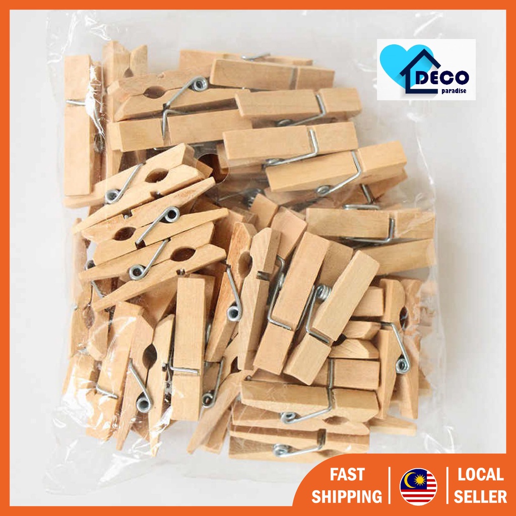 35mm Mini Natural Wooden Clips for Photo Clips Craft Decoration Clips ...