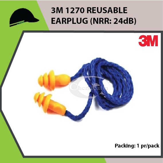 3M 1270 REUSABLE EARPLUG (NRR: 24dB) | Shopee Malaysia