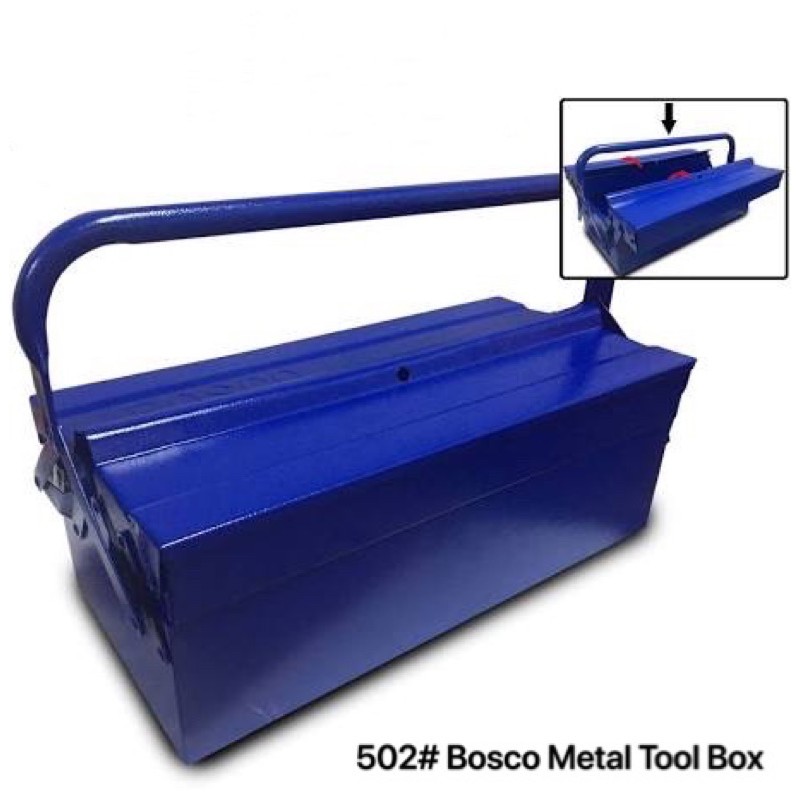 Bosco 502 Metal Cantilever 2 Step Tool Box / Kotak Alat Spanar Besi 2 ...