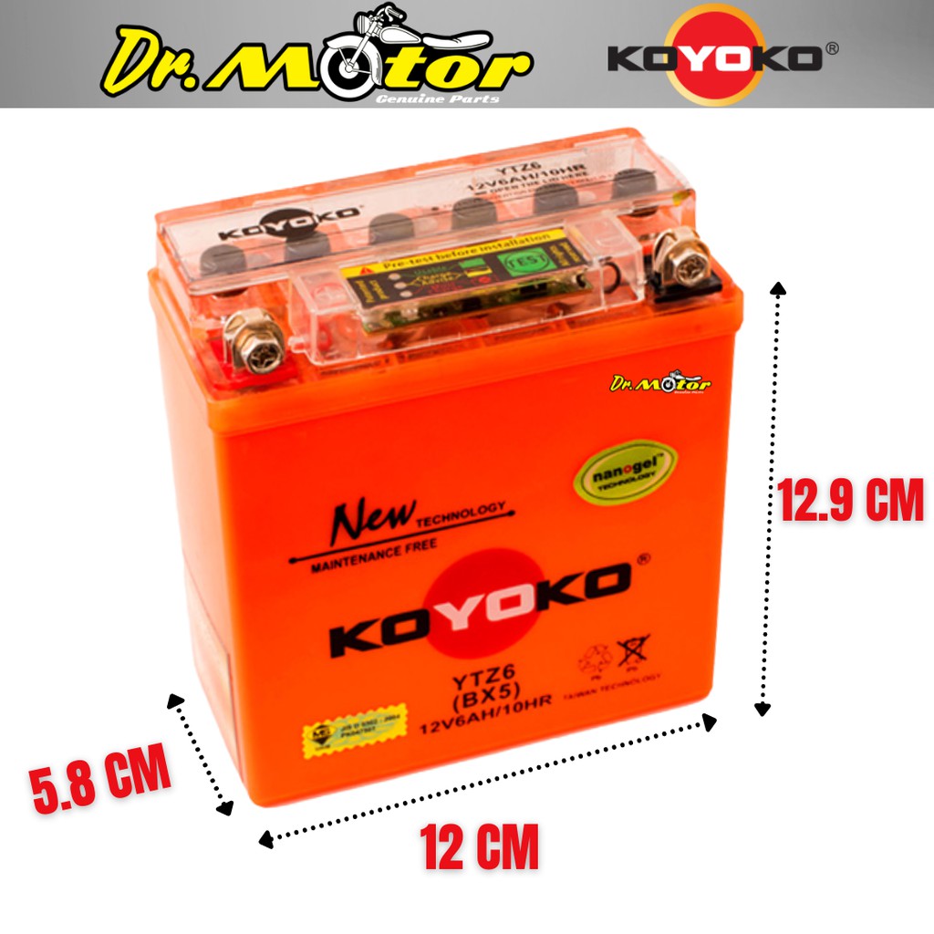 KOYOKO GEL G2 LED BATTERY BATERI MOTOR BATTERI YB3L YB4L YB5L YTZ5 YTZ6 ...