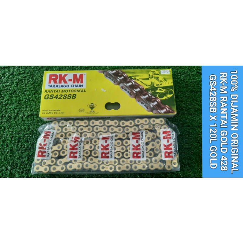RK-M RANTAI GOLD GS428SB 120L/122L/132L UNTUK SEMUA JENIS MOTOR 100% ...