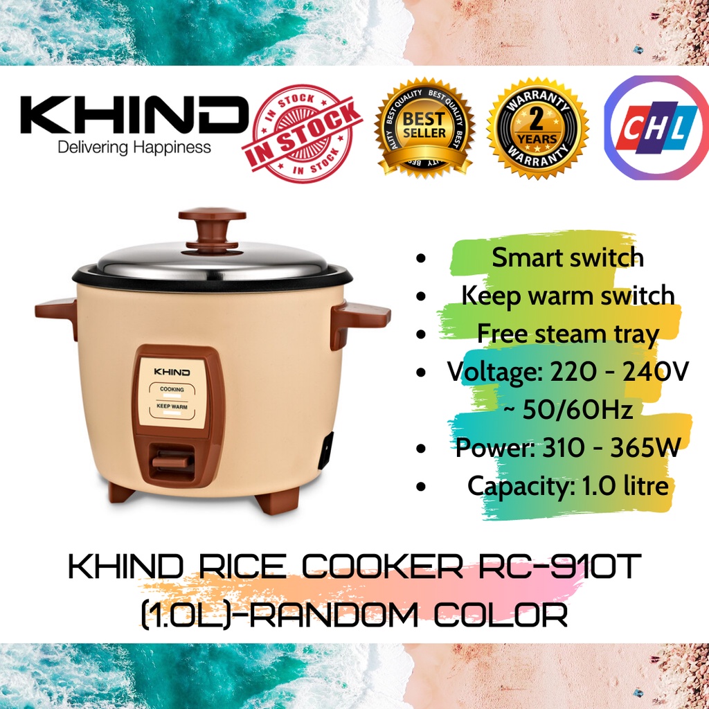 Khind RC-910T Rice Cooker 1.0L (COLOUR RANDOM) | Shopee Malaysia