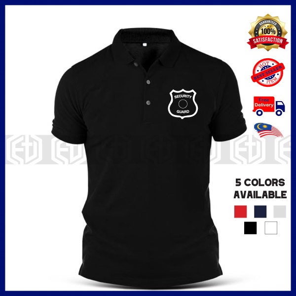 Baju Sulam Security Guard Cotton Polo T Shirt T-Shirt Shirts Sekuriti ...