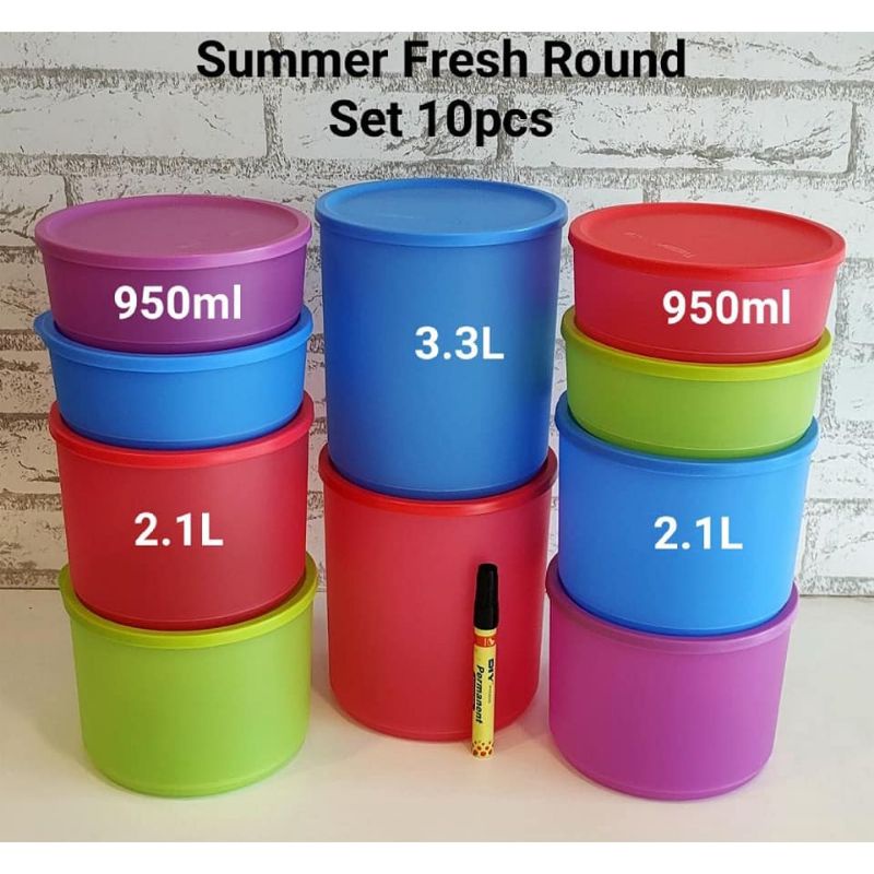 Tupperware Summer Fresh Large Set (10pcs) | Shopee Malaysia