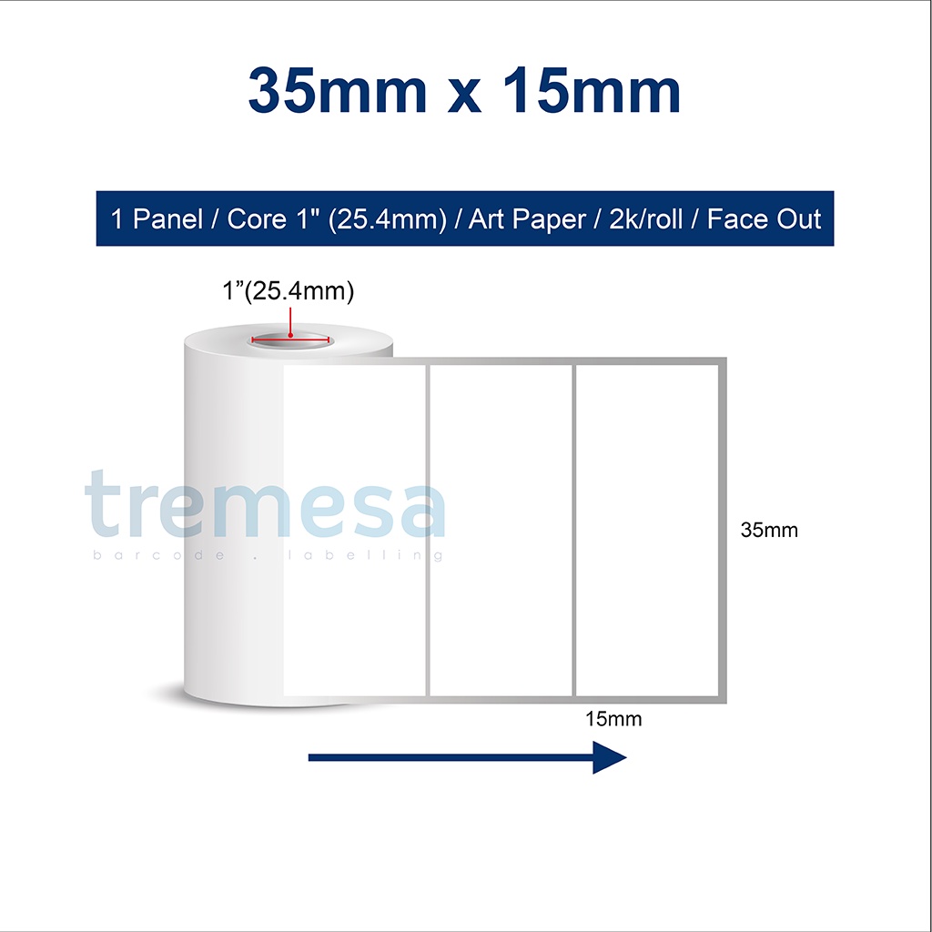 Barcode Label Art Paper 25x25 30x32 35x15 35x25 40x30 50x30 85x50 ...